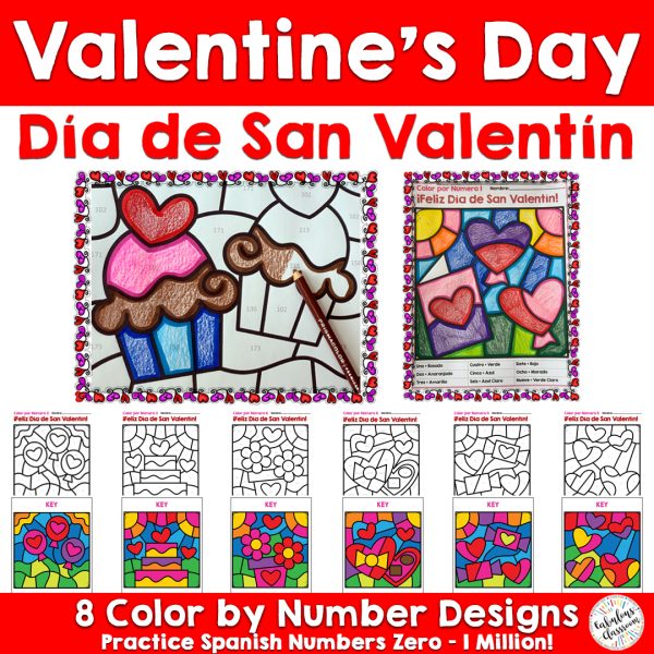 Valentine's Day in Spanish Coloring Activity | Fabulous Classroom