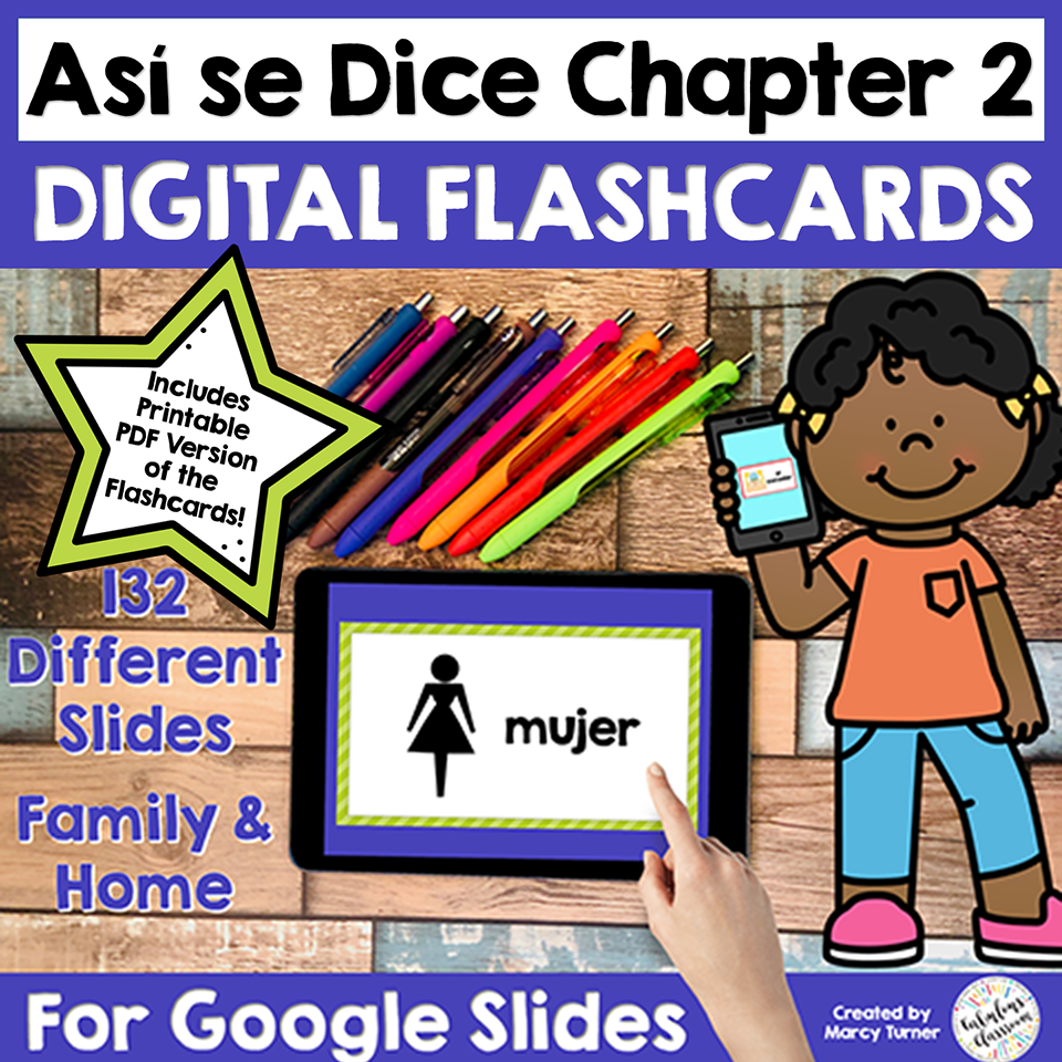 Flashcards for Spanish (Digital) | Así Se Dice Ch. 1 | Fabulous Classroom